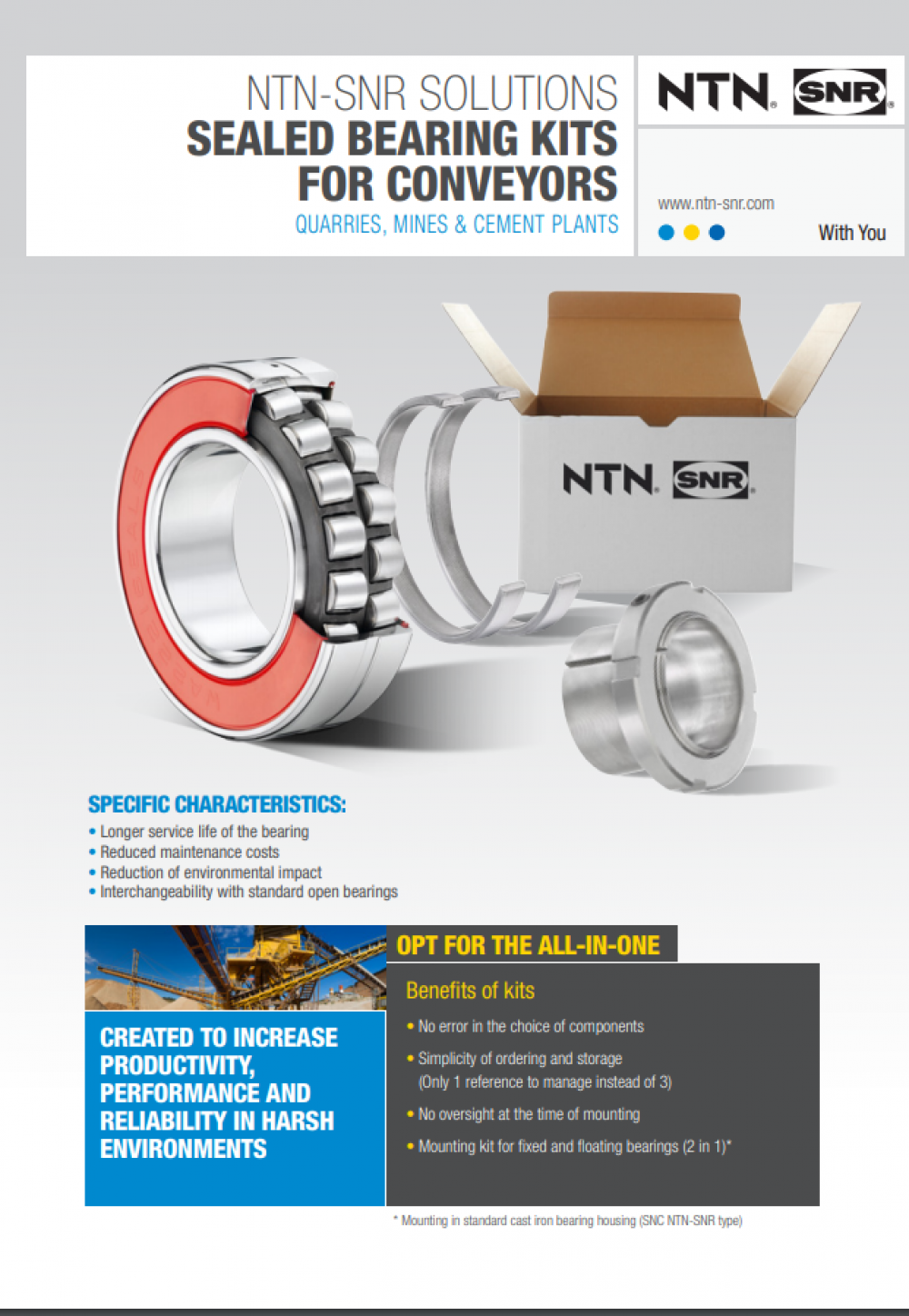 Sealed Bearing Kits for Conveyors - Mineral Circles Bearings